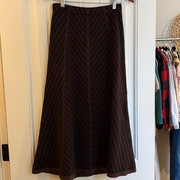 Milano | Skirts | Milano Dark Brown Textured Knit Midi Skirtlovely ...